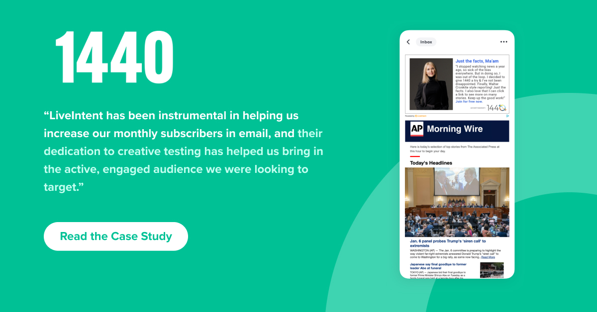 1440 grows monthly subscriber list 13% - LiveIntent